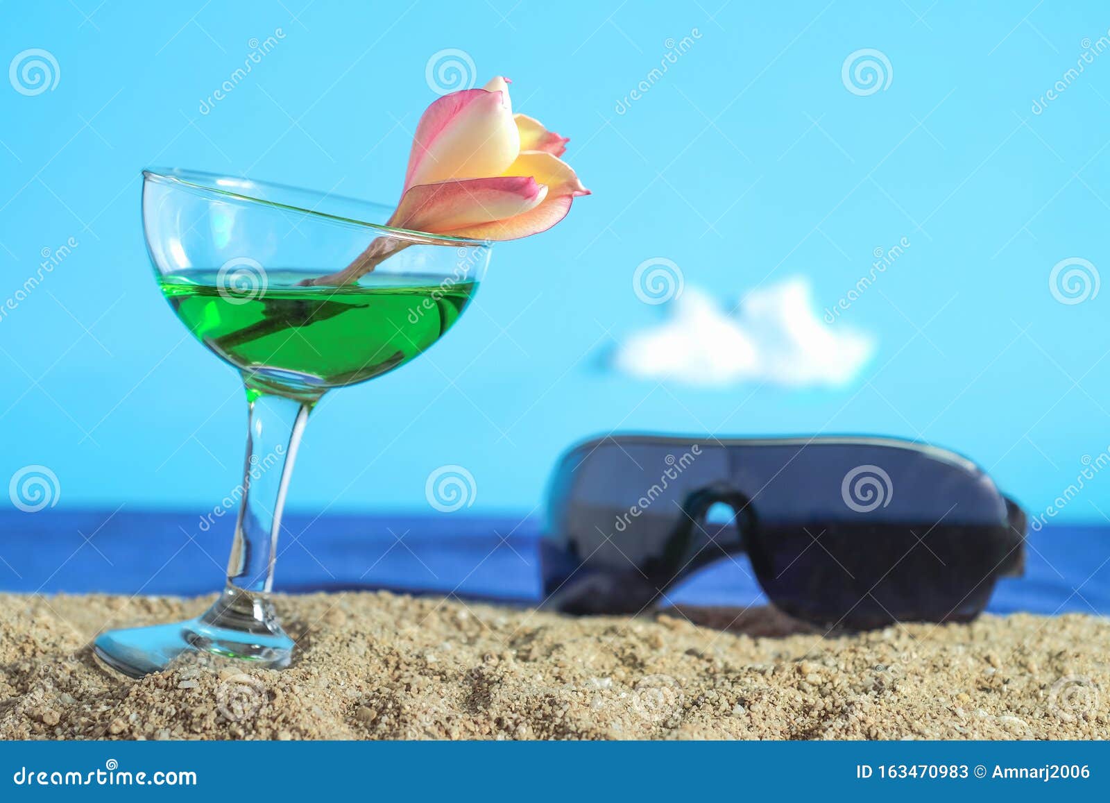 Summer Day with Cool Cocktail Onbeach Stock Image - Image of beverage ...