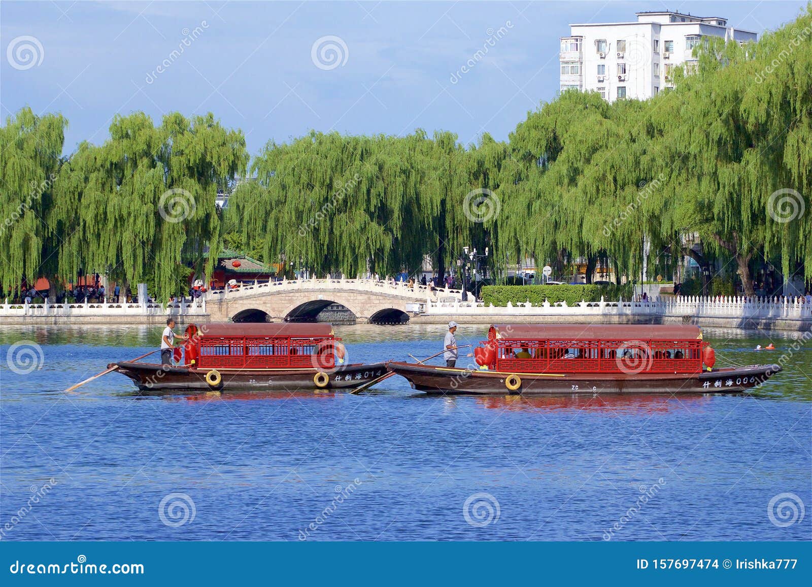 Boating in Houhai Lake, Beijing Editorial Stock Image - Image of ...