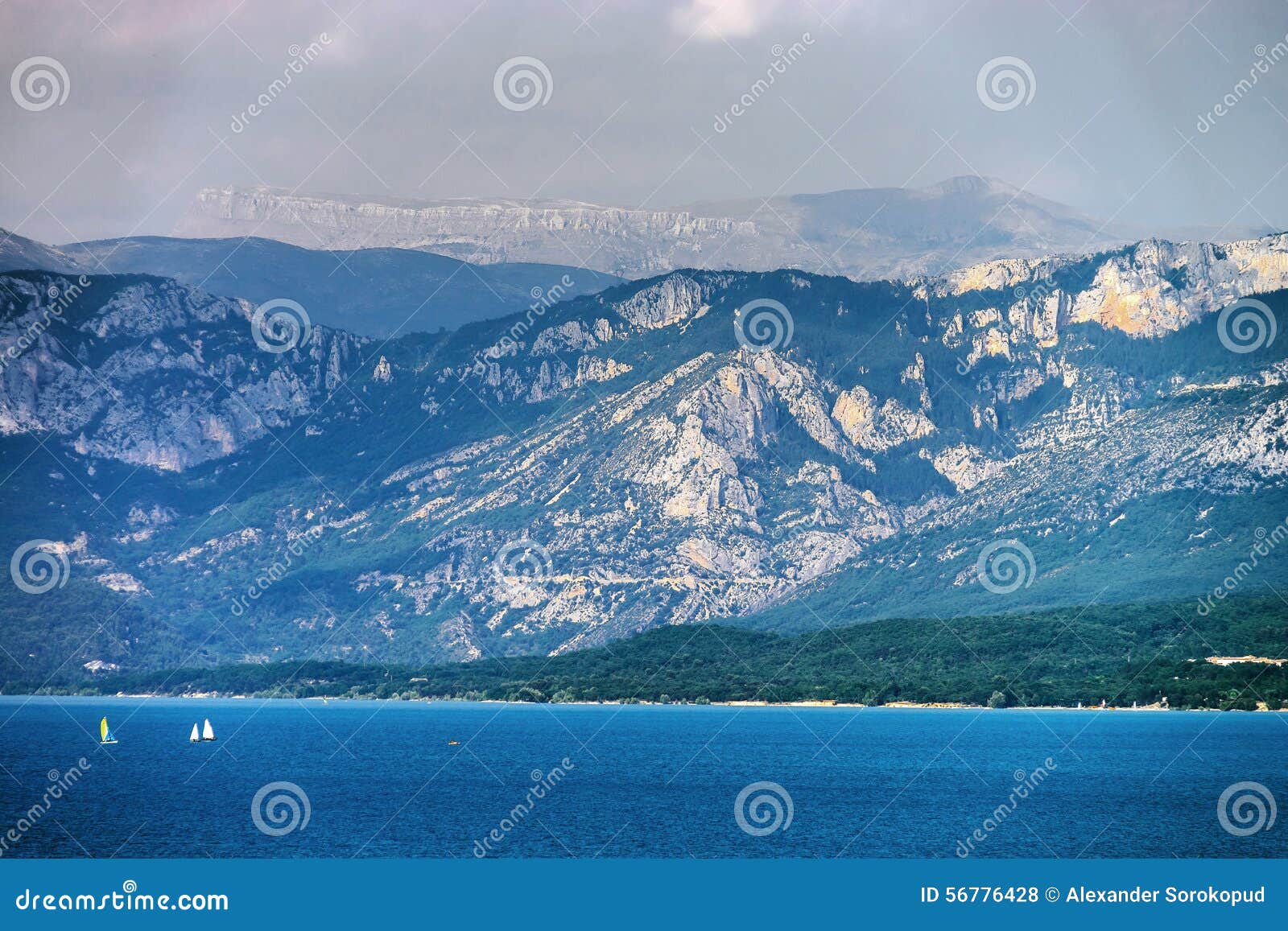 Summer Day Verdon Lake View Stock Photo - Image of beautiful, space ...