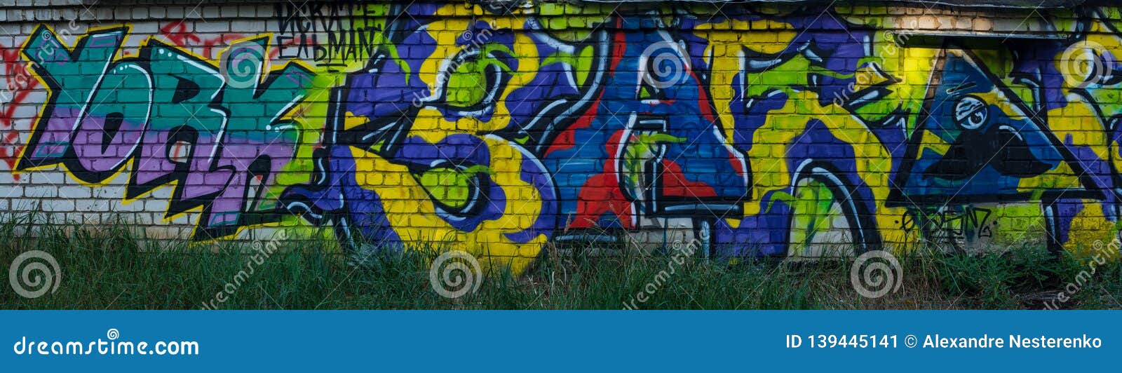 Summer Day on the Wall Graffiti Image Editorial Photo - Image of beauty ...