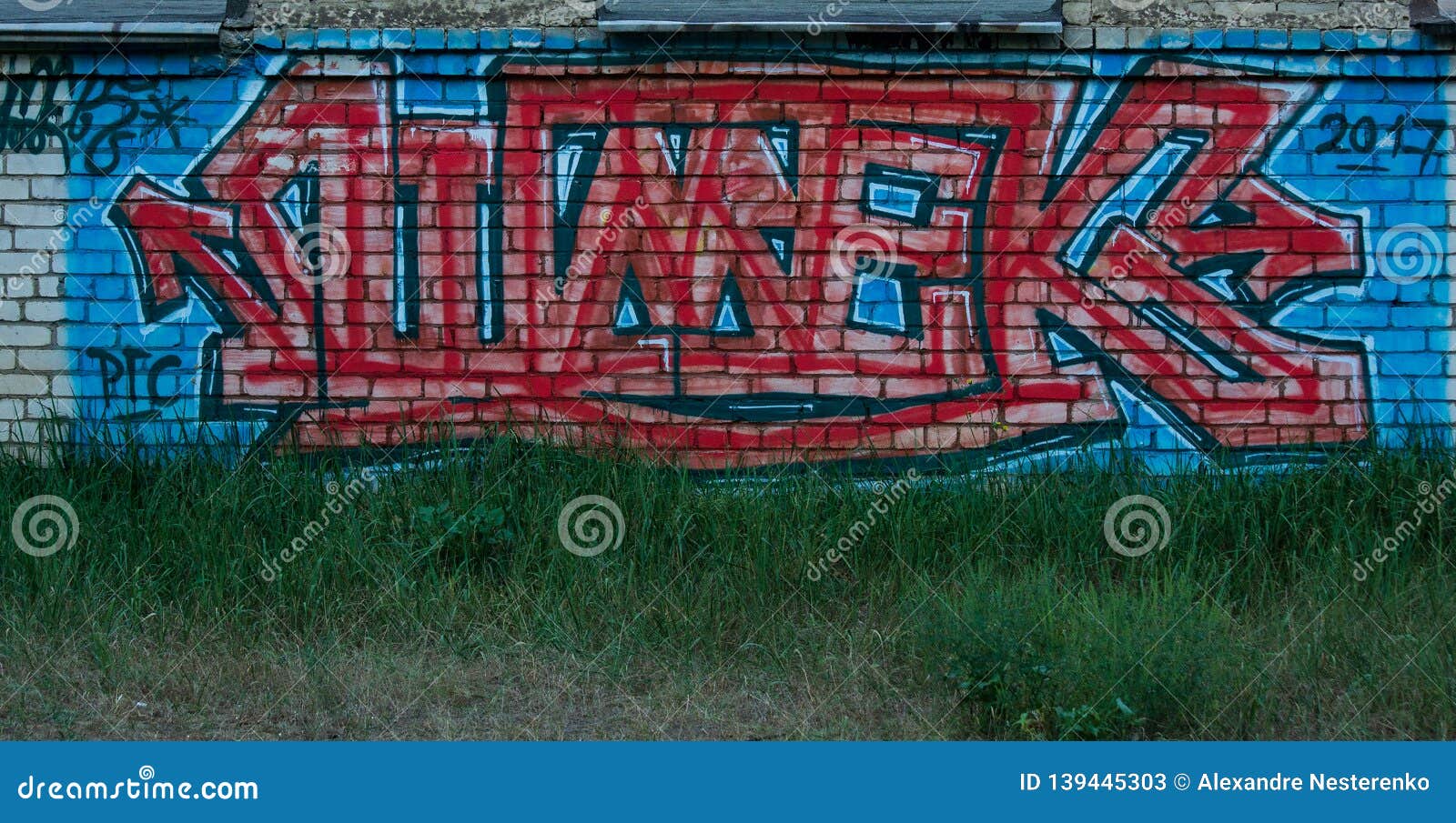 Summer Day on the Wall Graffiti Image Editorial Stock Photo - Image of ...