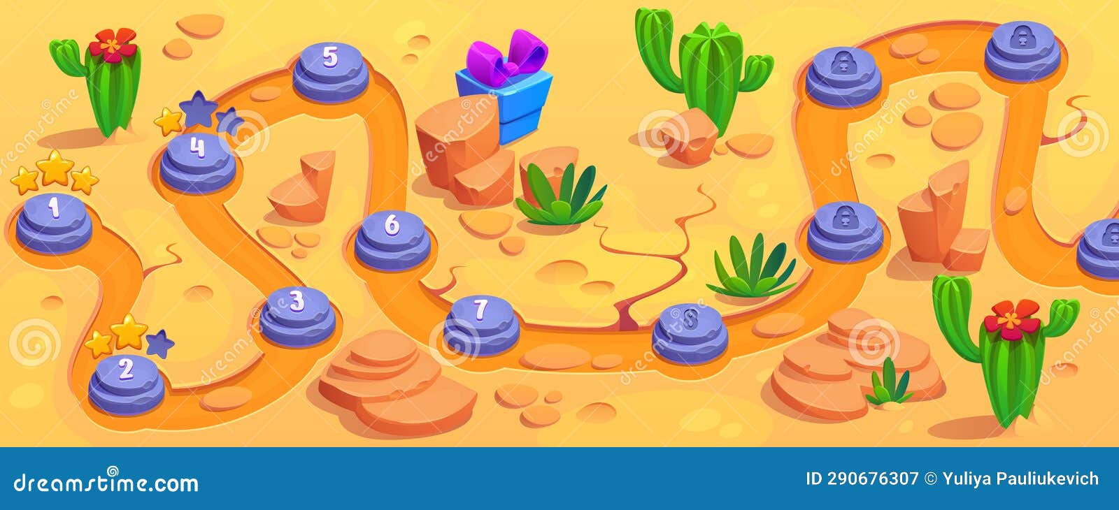Desert Game Background Cartoon Vector | CartoonDealer.com #76120855