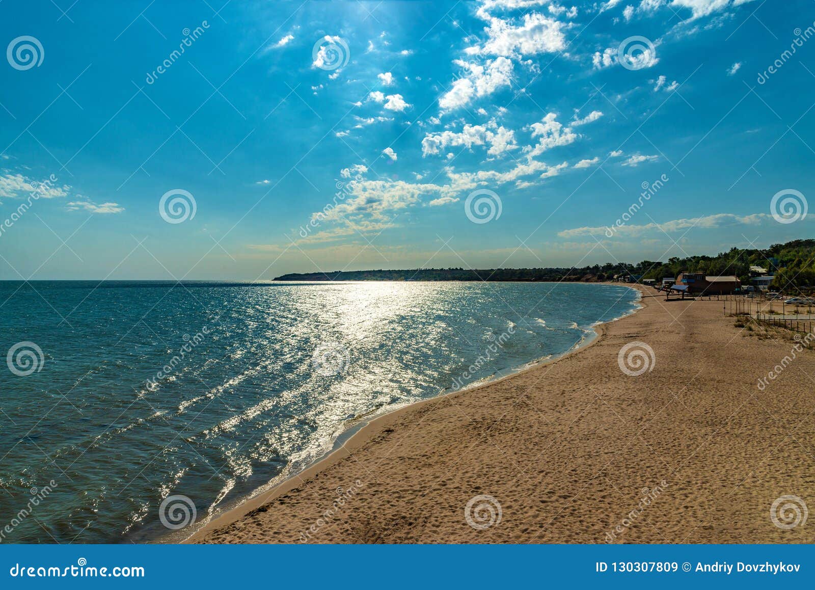 Summer Deserted Beach at Sea, Side View. Stock Image - Image of outside ...