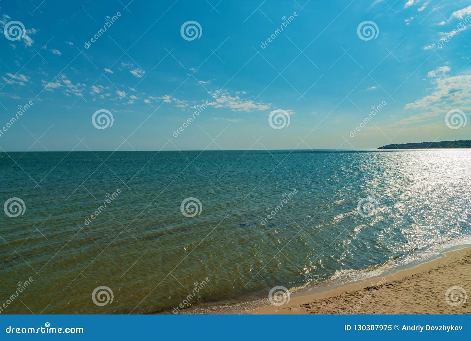 Summer Deserted Beach at Sea, Side View. Stock Image - Image of scene ...