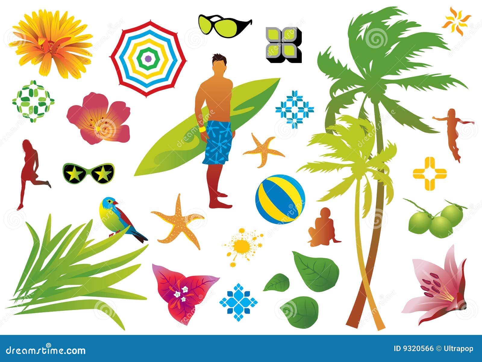 Summer design elements stock vector. Illustration of break - 9320566