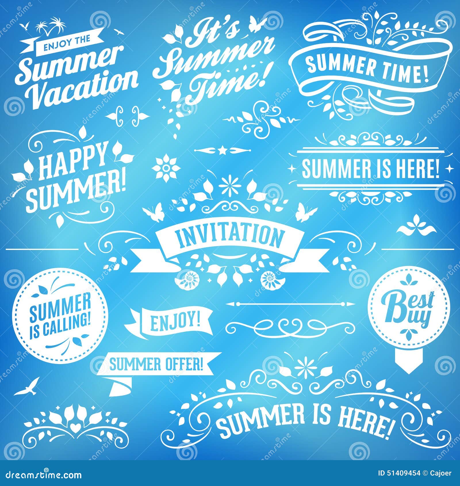 Summer Design Elements stock vector. Illustration of elegant - 51409454