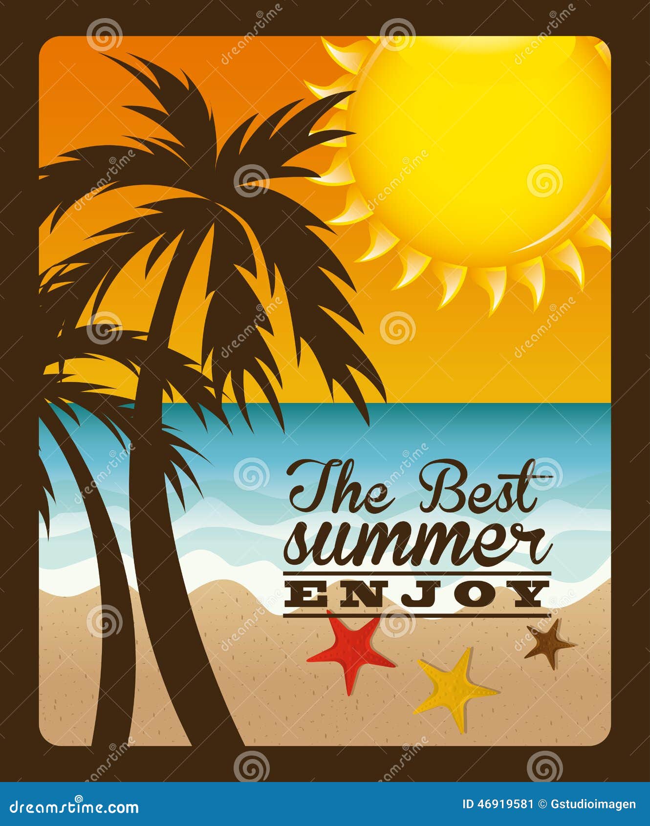 Summer design stock vector. Illustration of palm, backgrounds - 46919581
