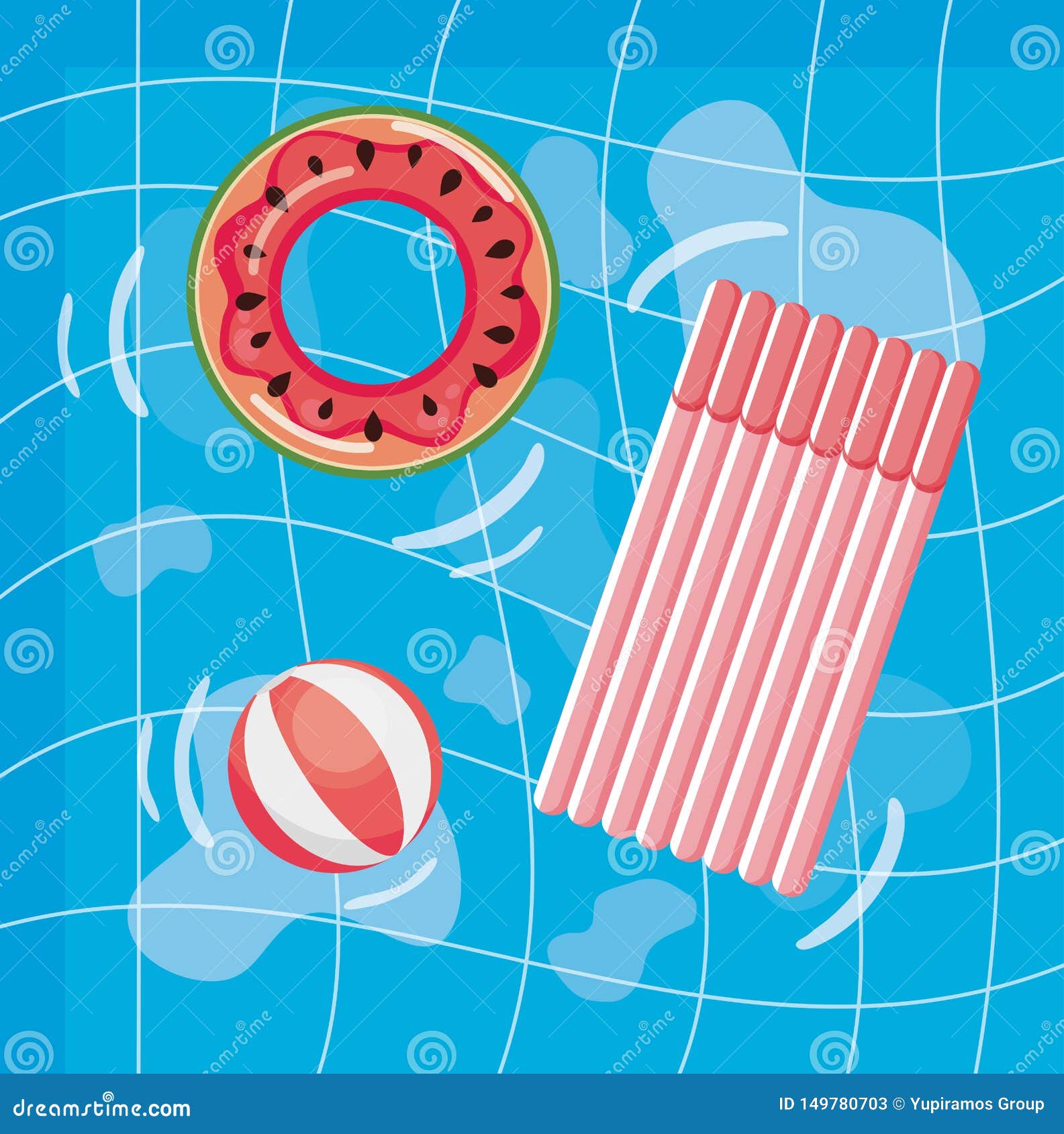 Summer Design with Pool and Float Stock Vector - Illustration of banner ...