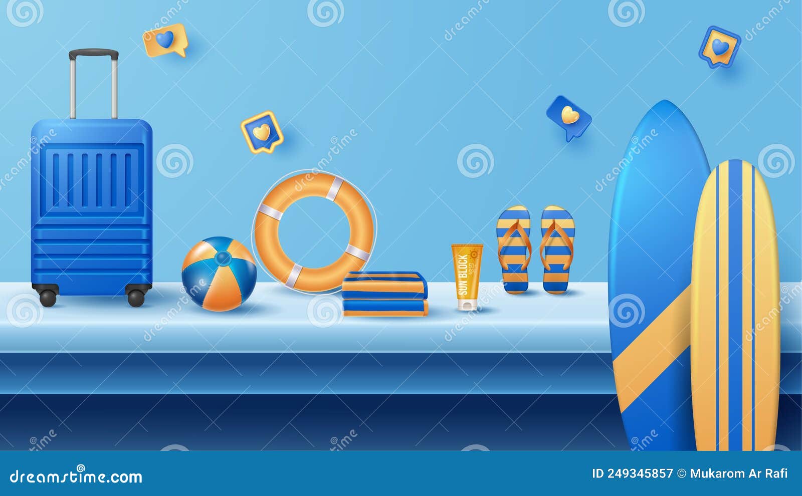 Summer Display Podium Decoration Background with Beach Ornament. Vector ...