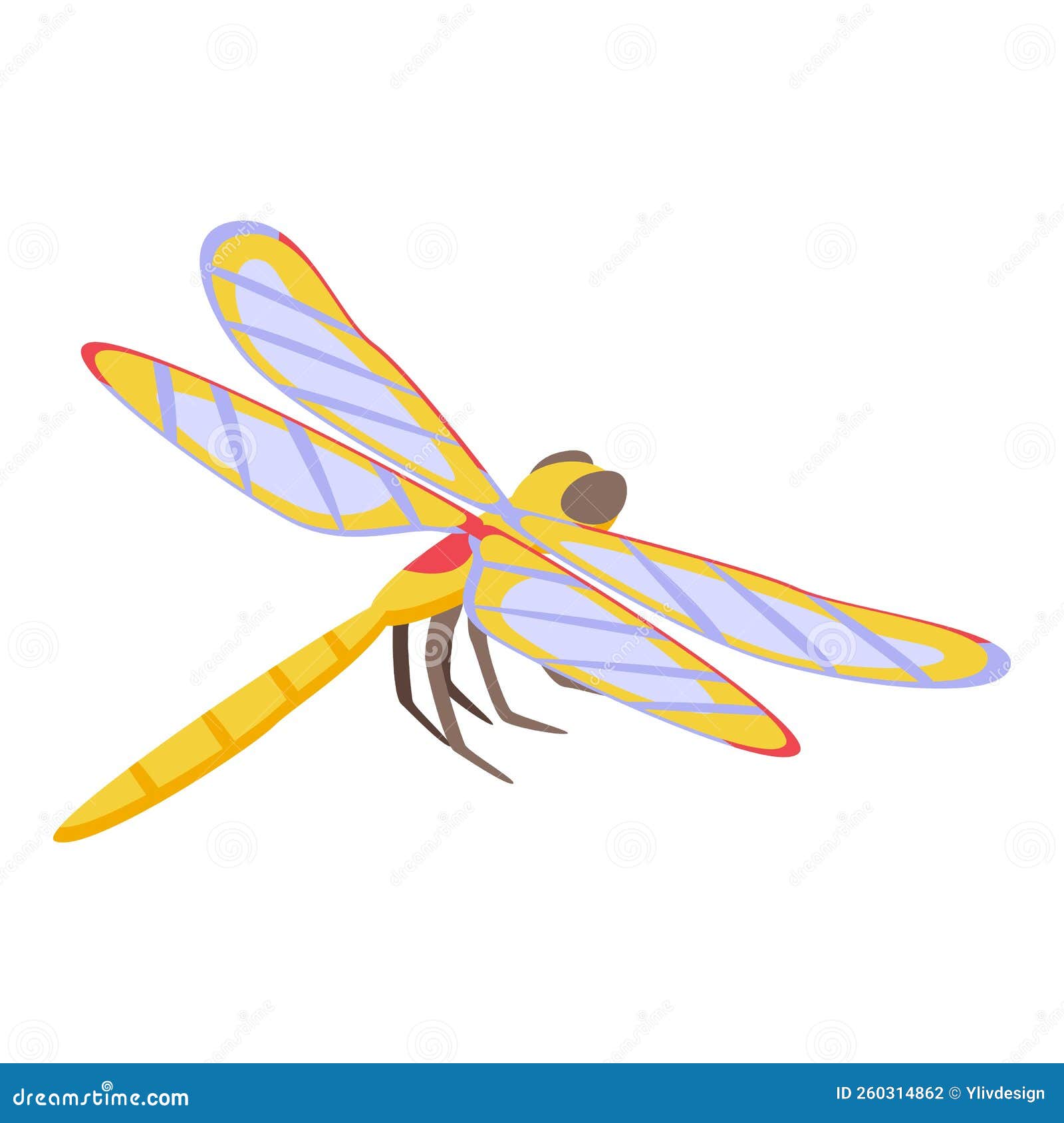 Summer Dragonfly Icon Isometric Vector. Wing Insect Stock Illustration ...