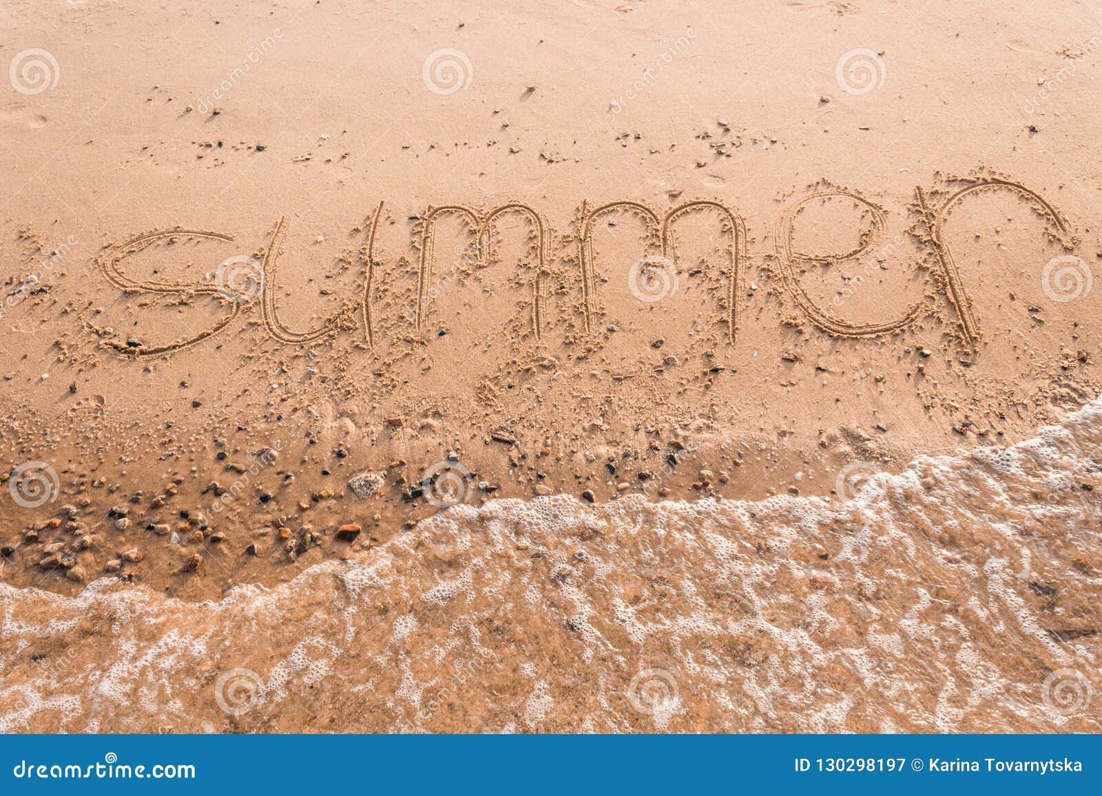 Summer Drawn Letters on a Sandy Beach. Text Template Pattern. Creative ...