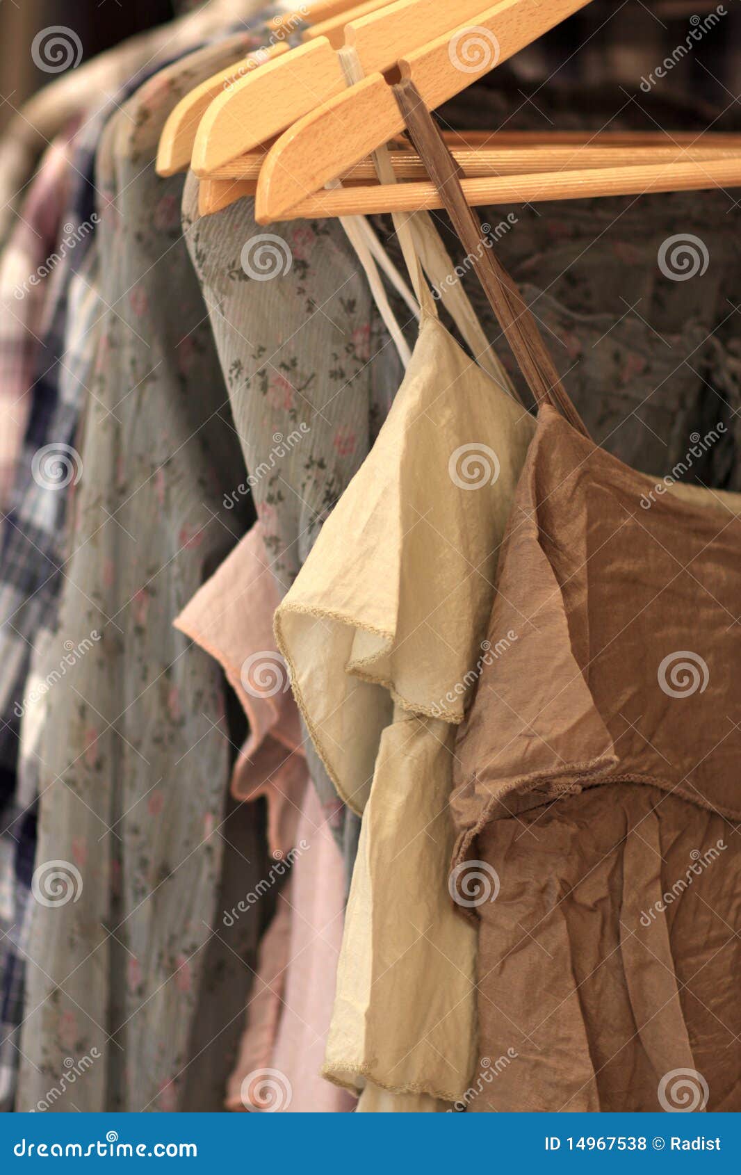 Summer dresses in a store stock photo. Image of collection - 14967538