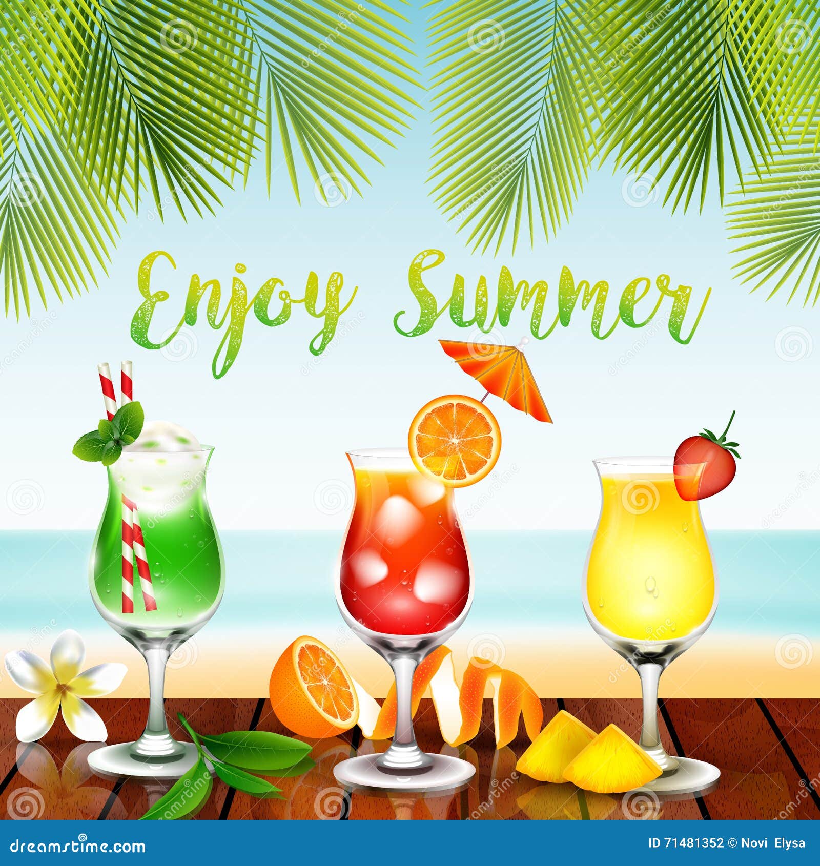 Summer Drinks In Trendy Doodle Hand Drawn Style. Vector Illustrations ...