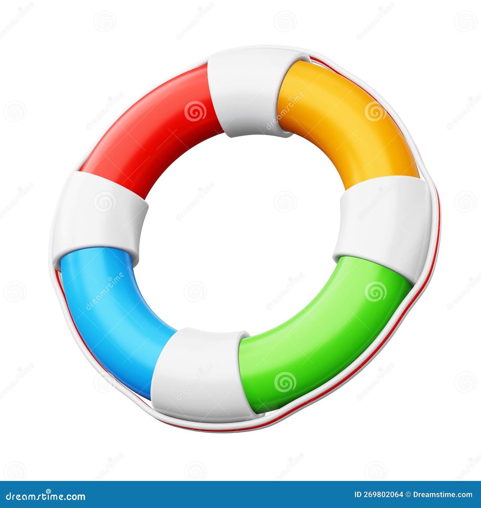 Summer Elements, Colorful Swim Ring, 3d Rendering Stock Illustration ...