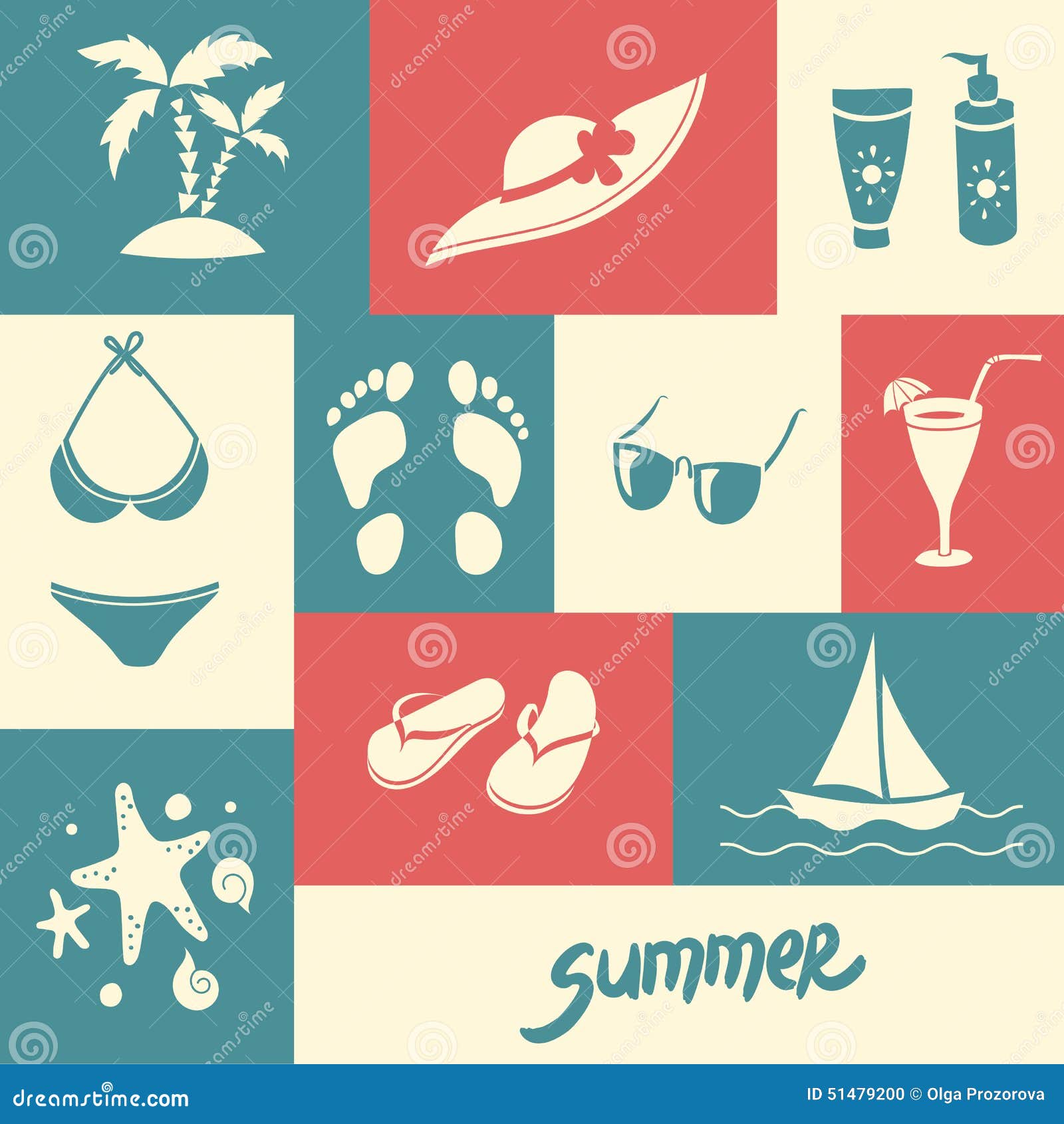 Summer Elements for Your Design Stock Vector - Illustration of modern ...