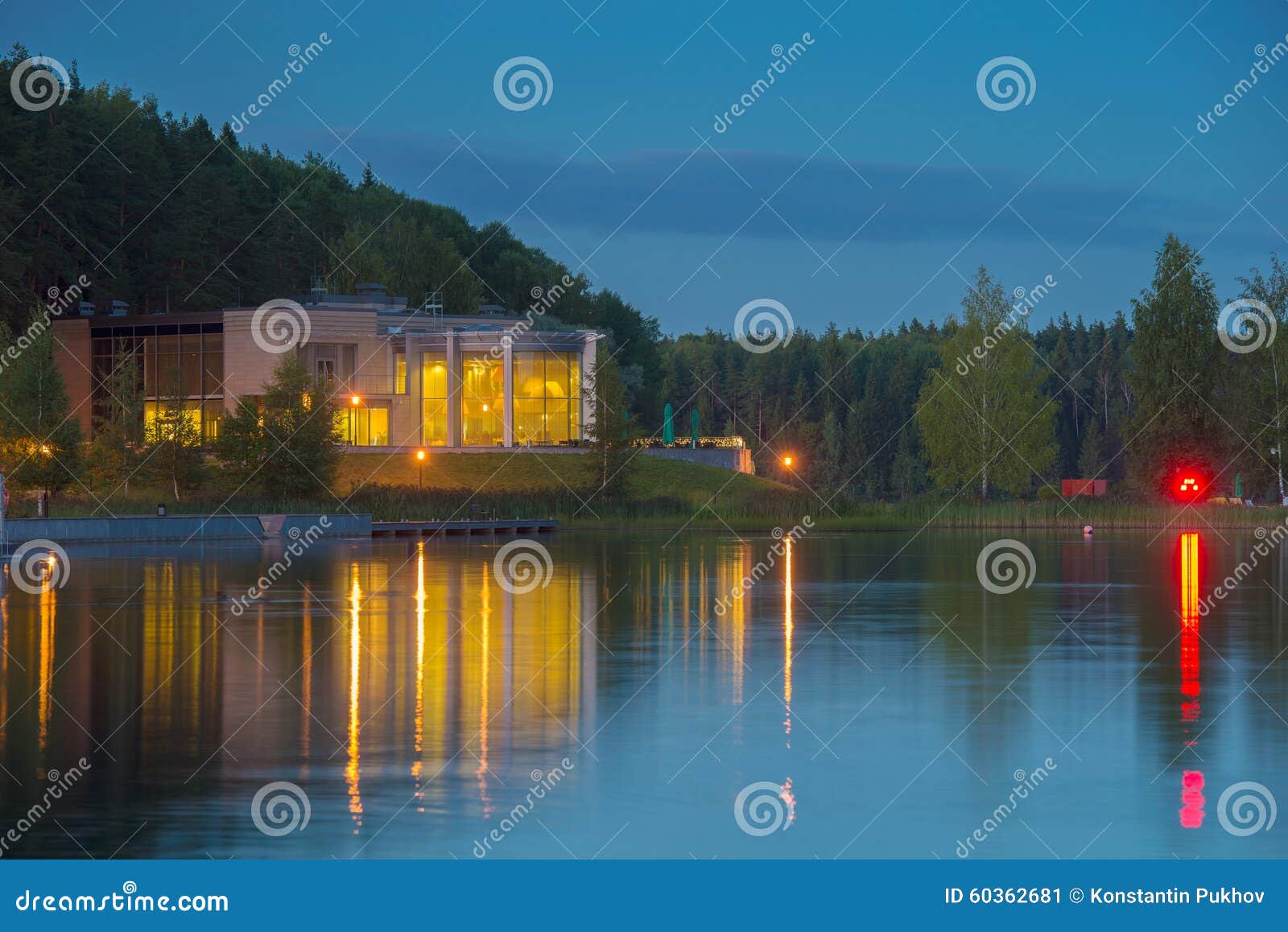 Summer evening on the lake stock image. Image of beach - 60362681