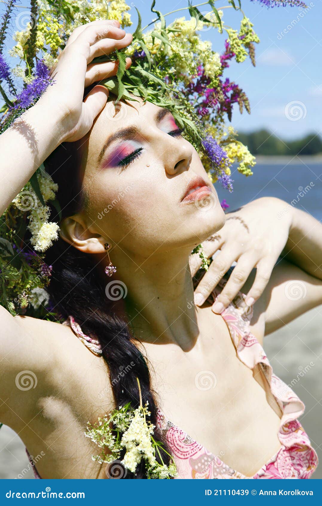 Summer fairy stock image. Image of flowers, hair, gentle - 21110439