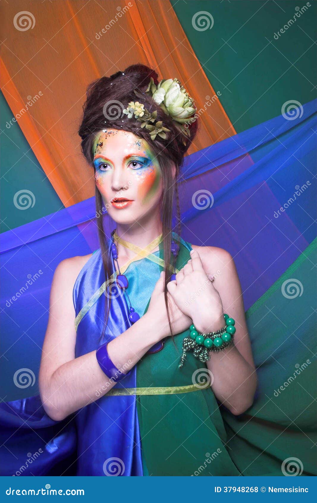 Summer fairy. stock photo. Image of hair, elegance, model - 37948268