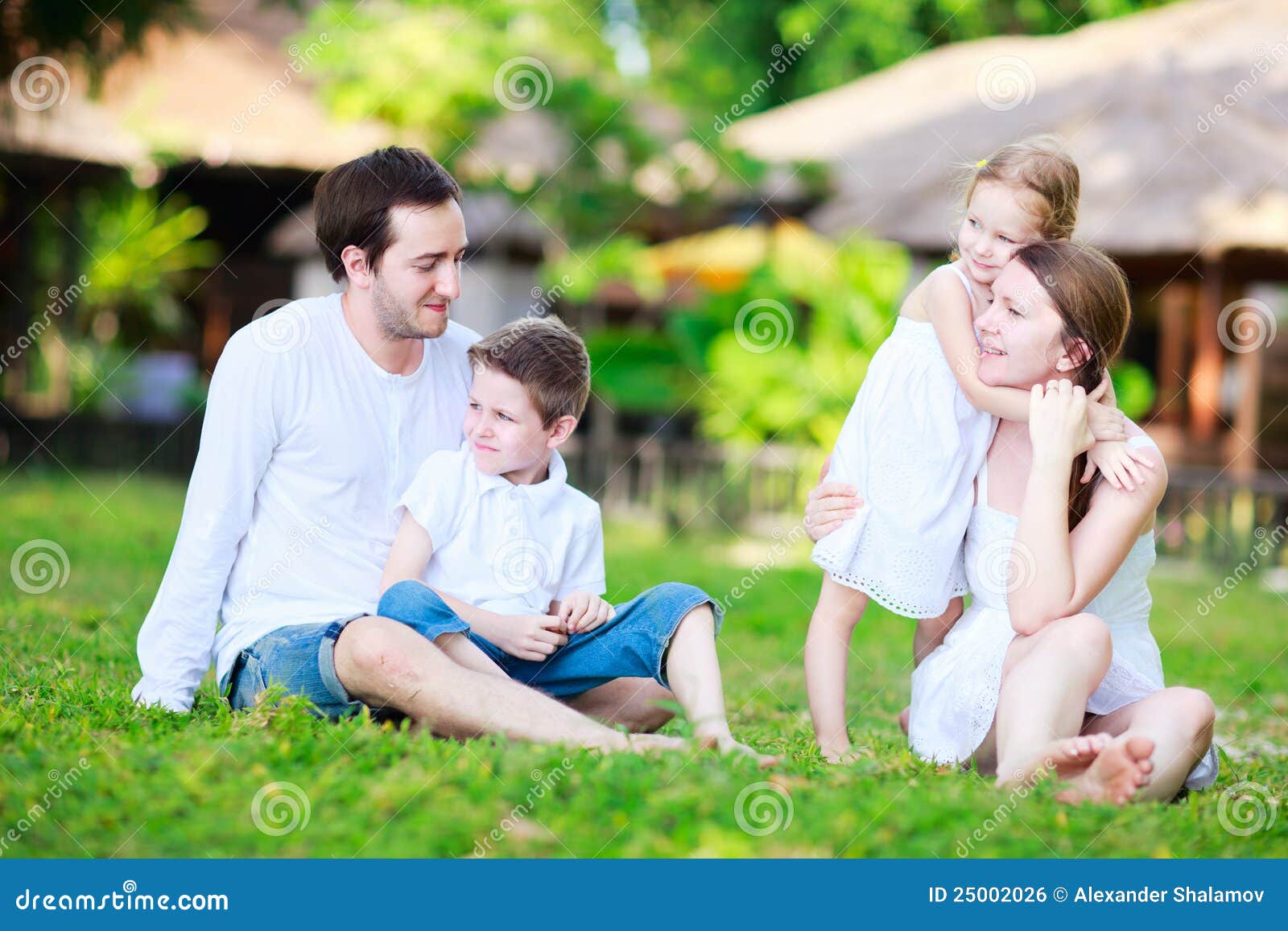 Summer family portrait stock photo. Image of little, parent - 25002026