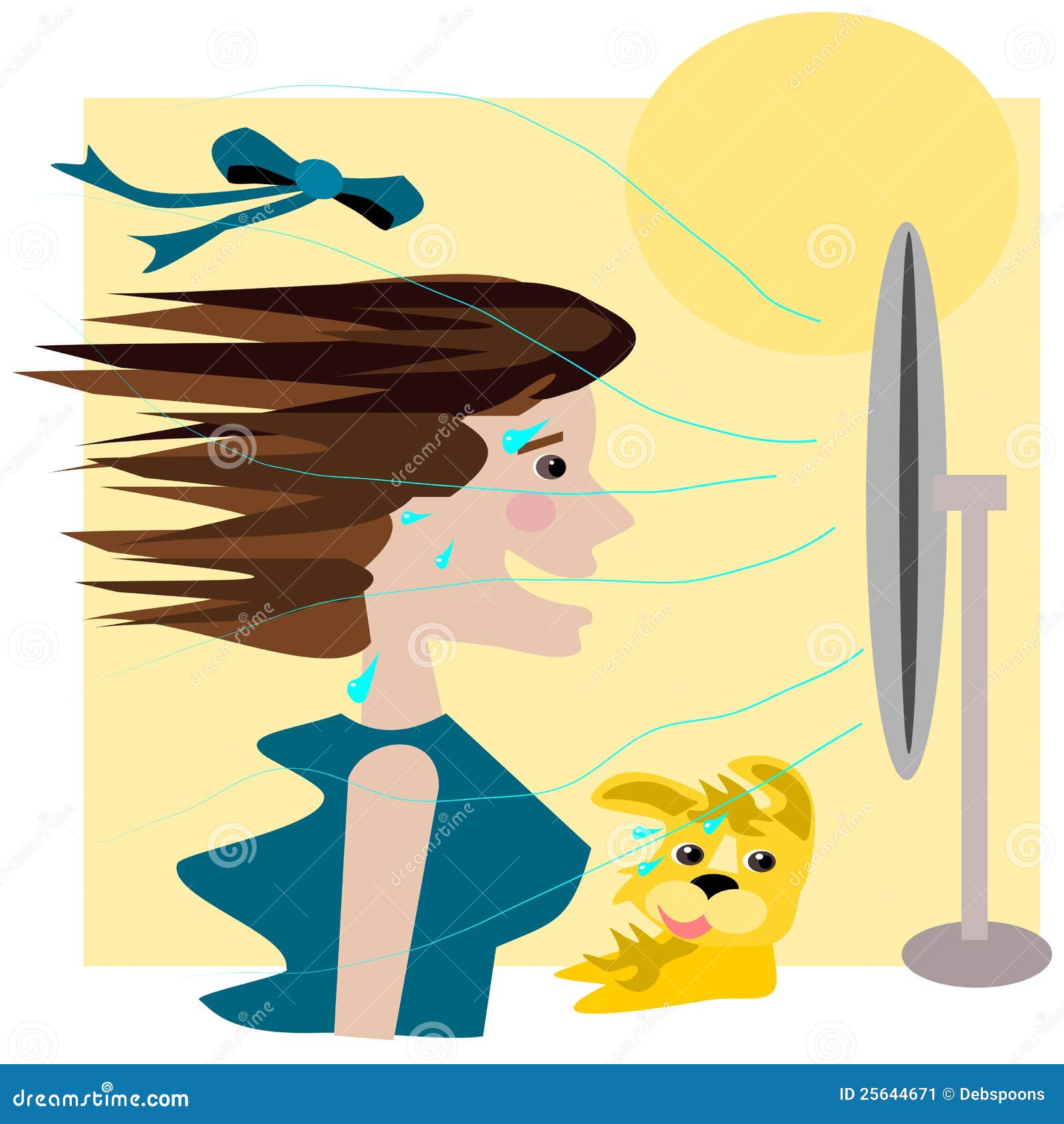 Summer fan stock vector. Illustration of woman, climate - 25644671
