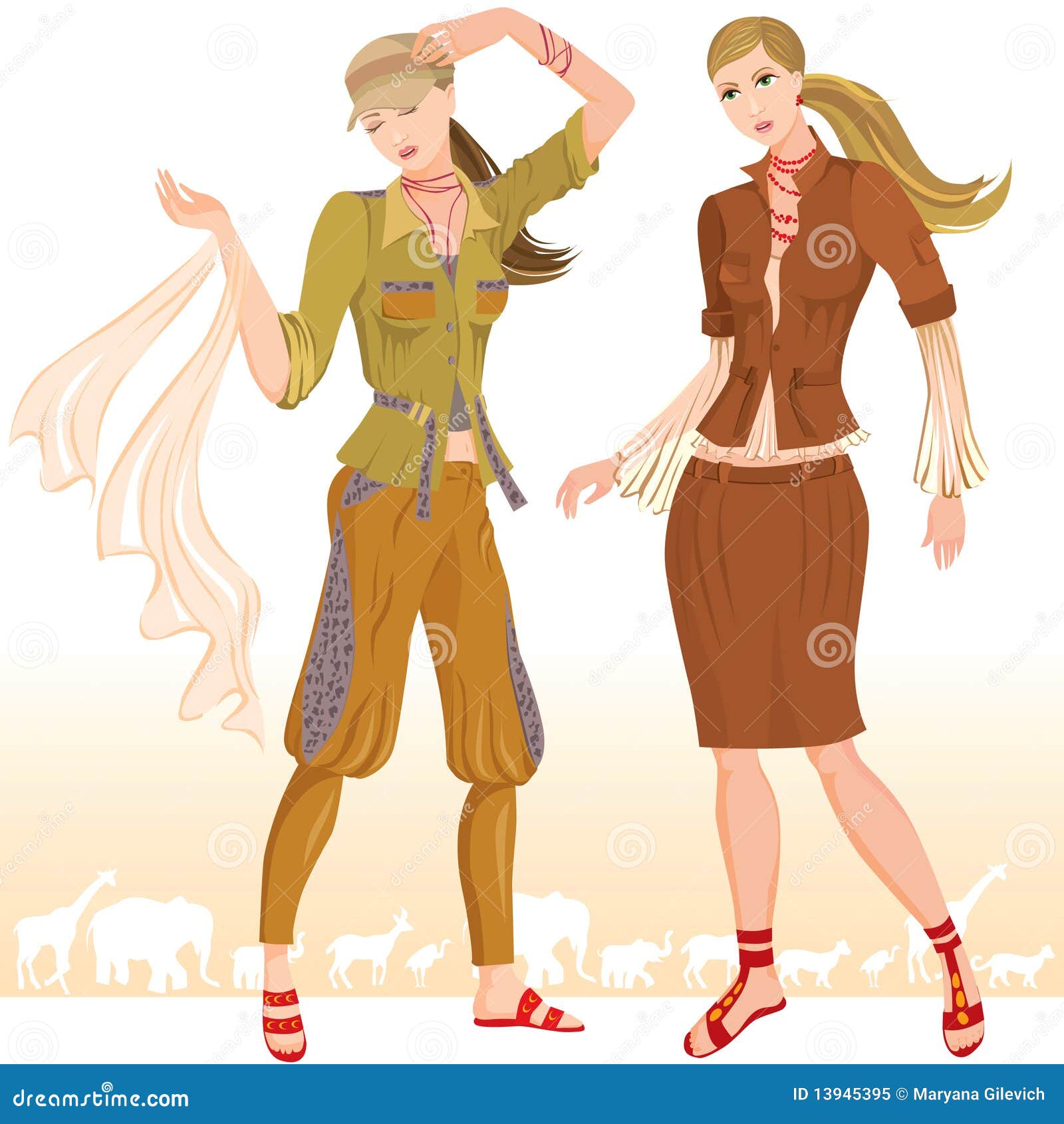 Summer fashion models 2 stock vector. Illustration of clothing - 13945395