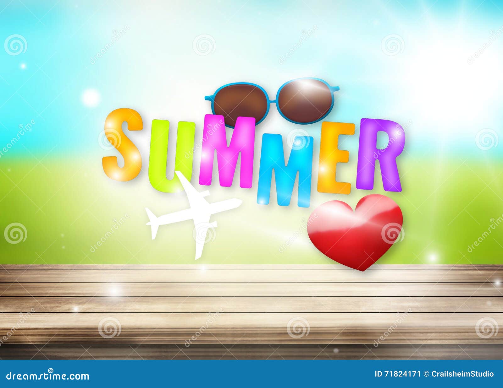 Summer feelings stock illustration. Illustration of wood - 71824171