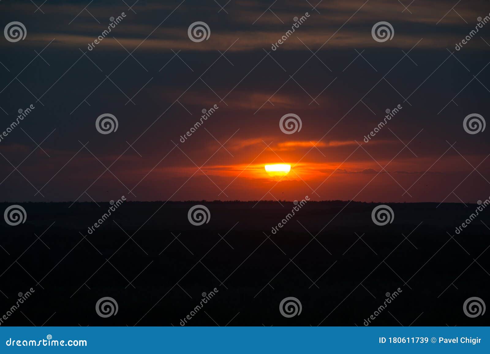 Summer Fiery Red Sunset in the Mountains Against the Background of ...