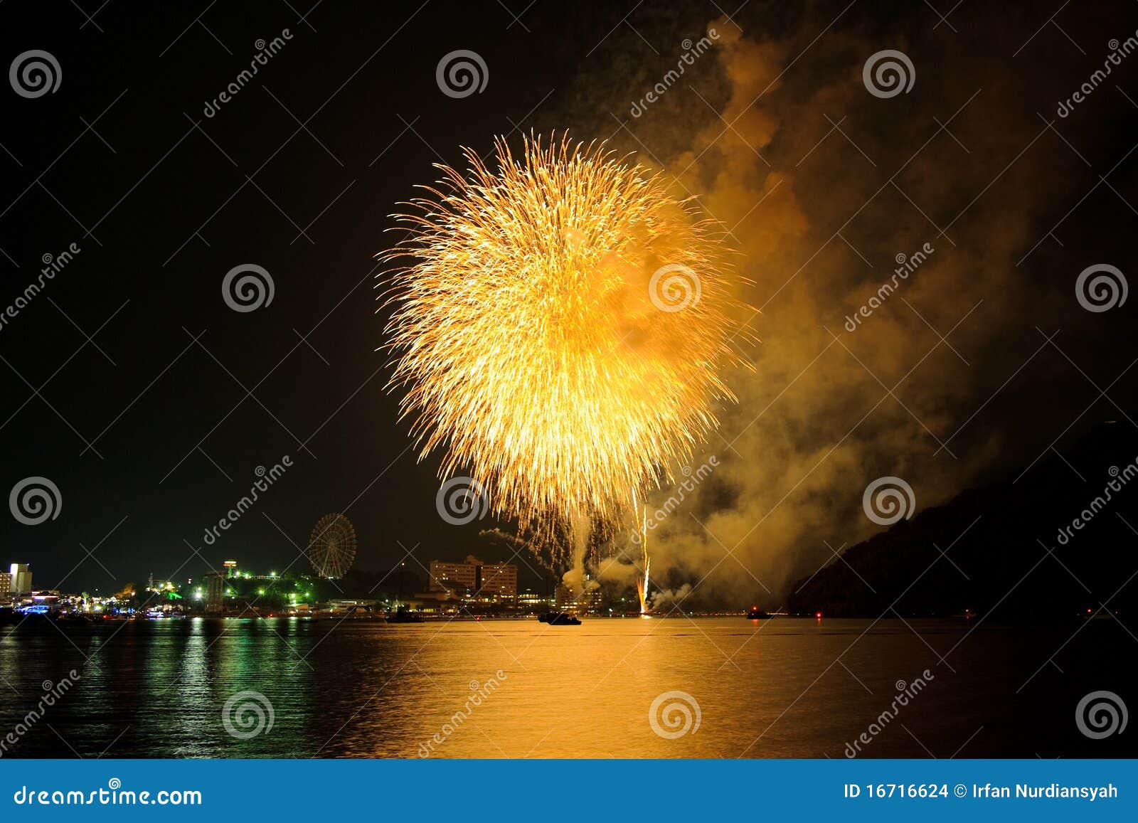 Summer Fireworks Explosion stock photo. Image of mushroom - 16716624