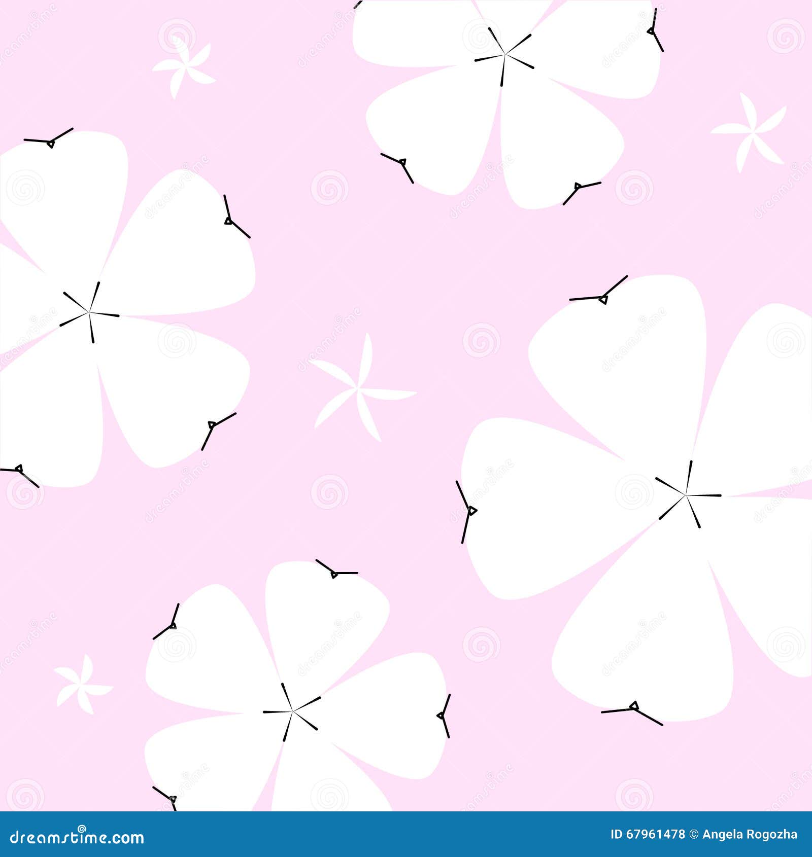 Summer Floral Pattern on Pink Background Stock Vector - Illustration of ...