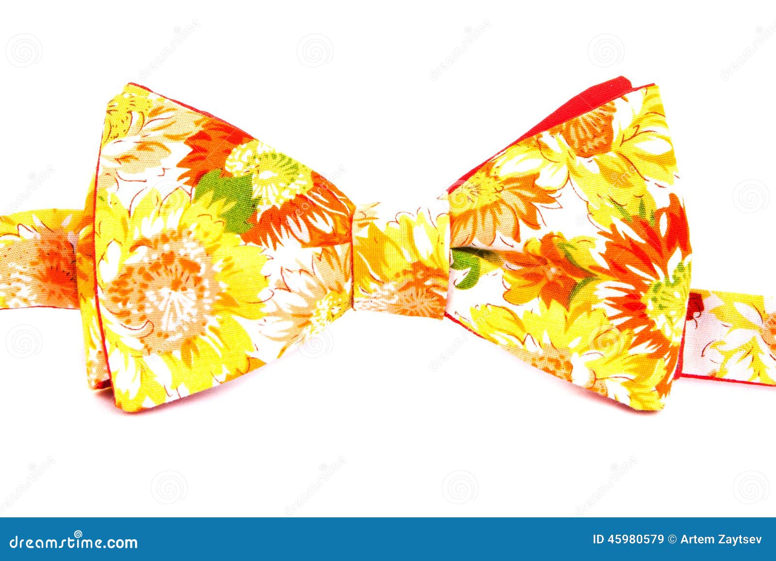 Summer Flower Print Bow Tie Isolated Stock Image - Image of knot ...