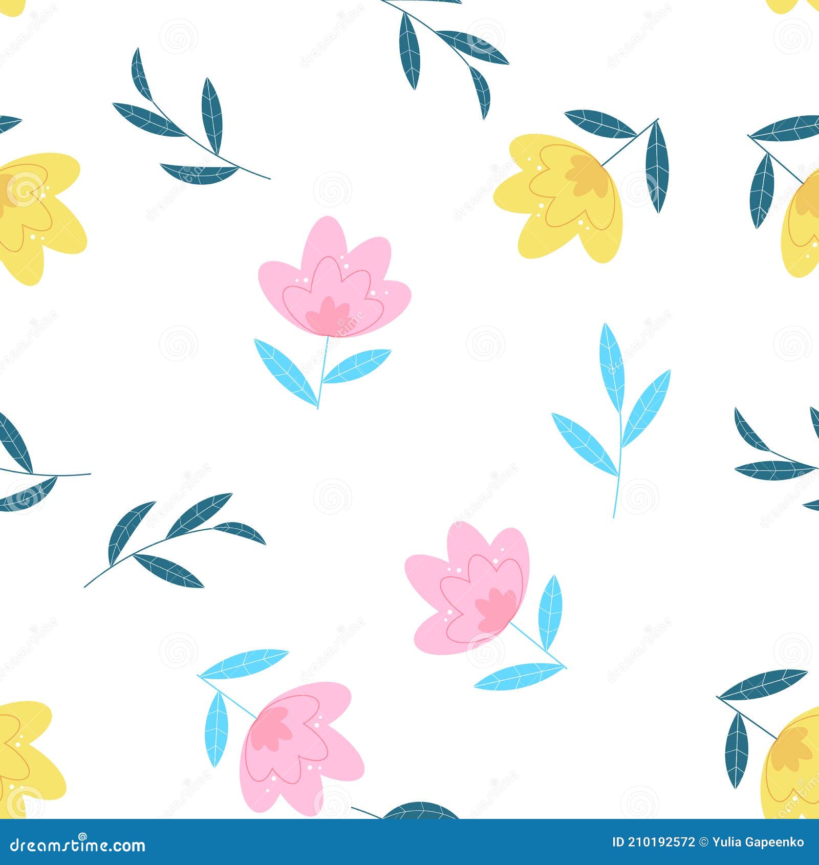 Summer Flower Seamless Pattern Background Vector Illustration EPS10 ...