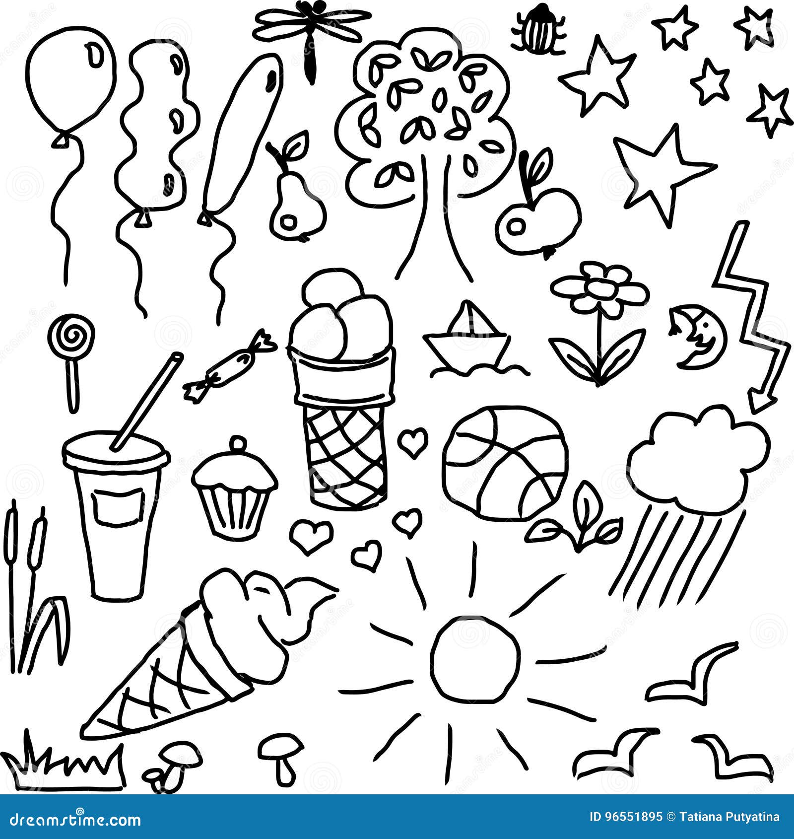 Summer food nature stock illustration. Illustration of summer - 96551895