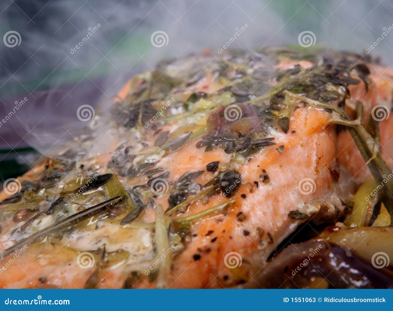 Summer Food, Rose Colored Fish Steak in a Wine Marinade Stock Image ...