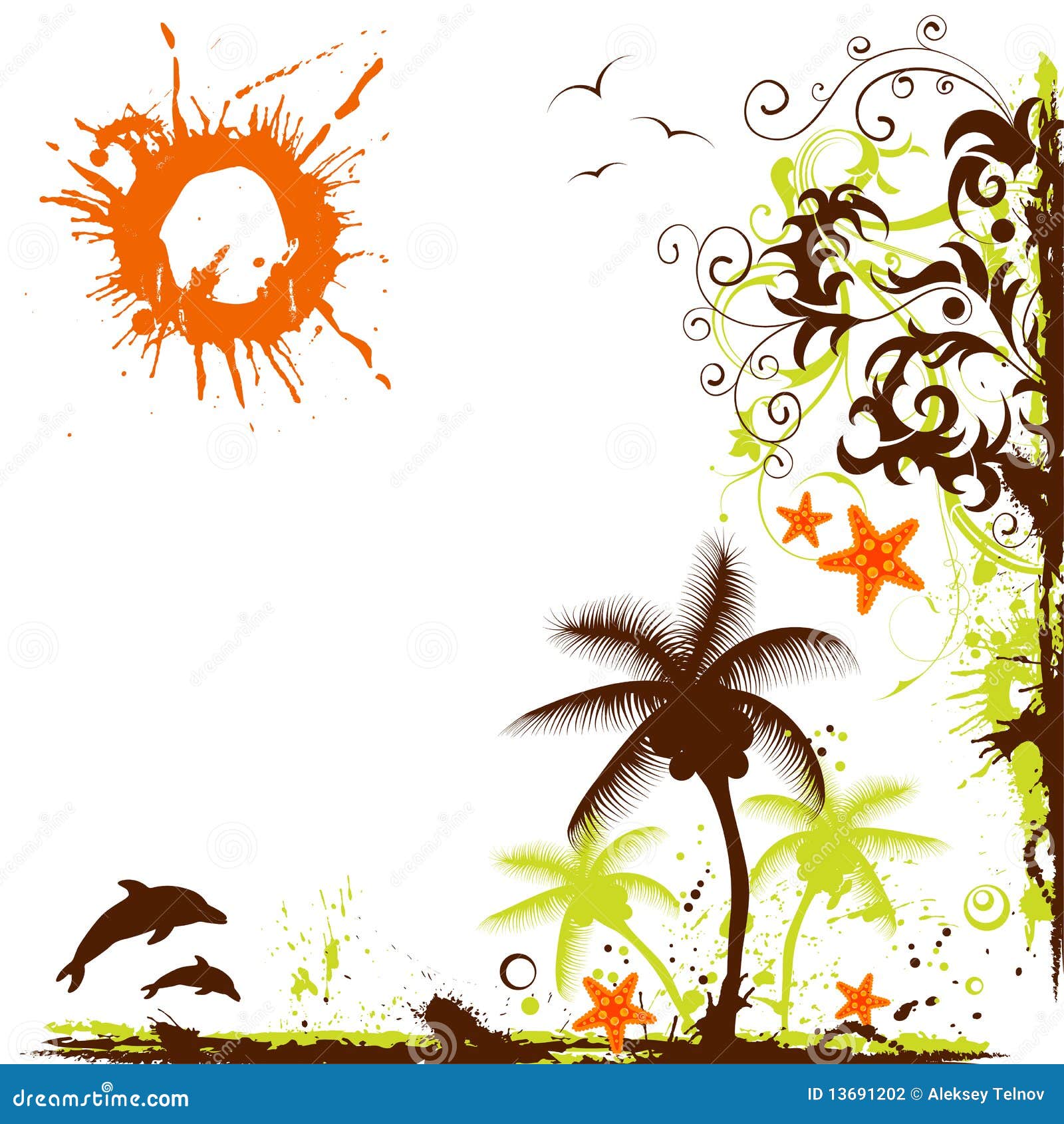 Summer frame stock vector. Illustration of decoration - 13691202