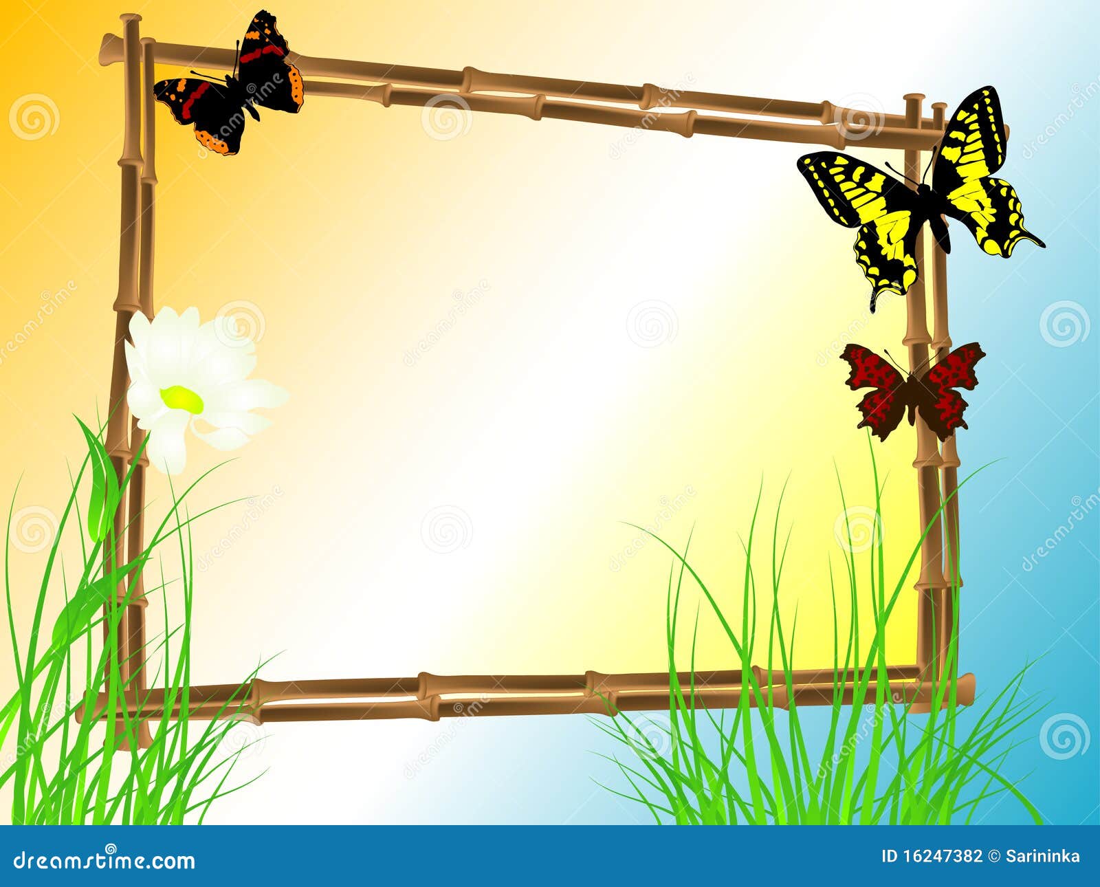 Summer frame stock vector. Illustration of sunlight, flower - 16247382