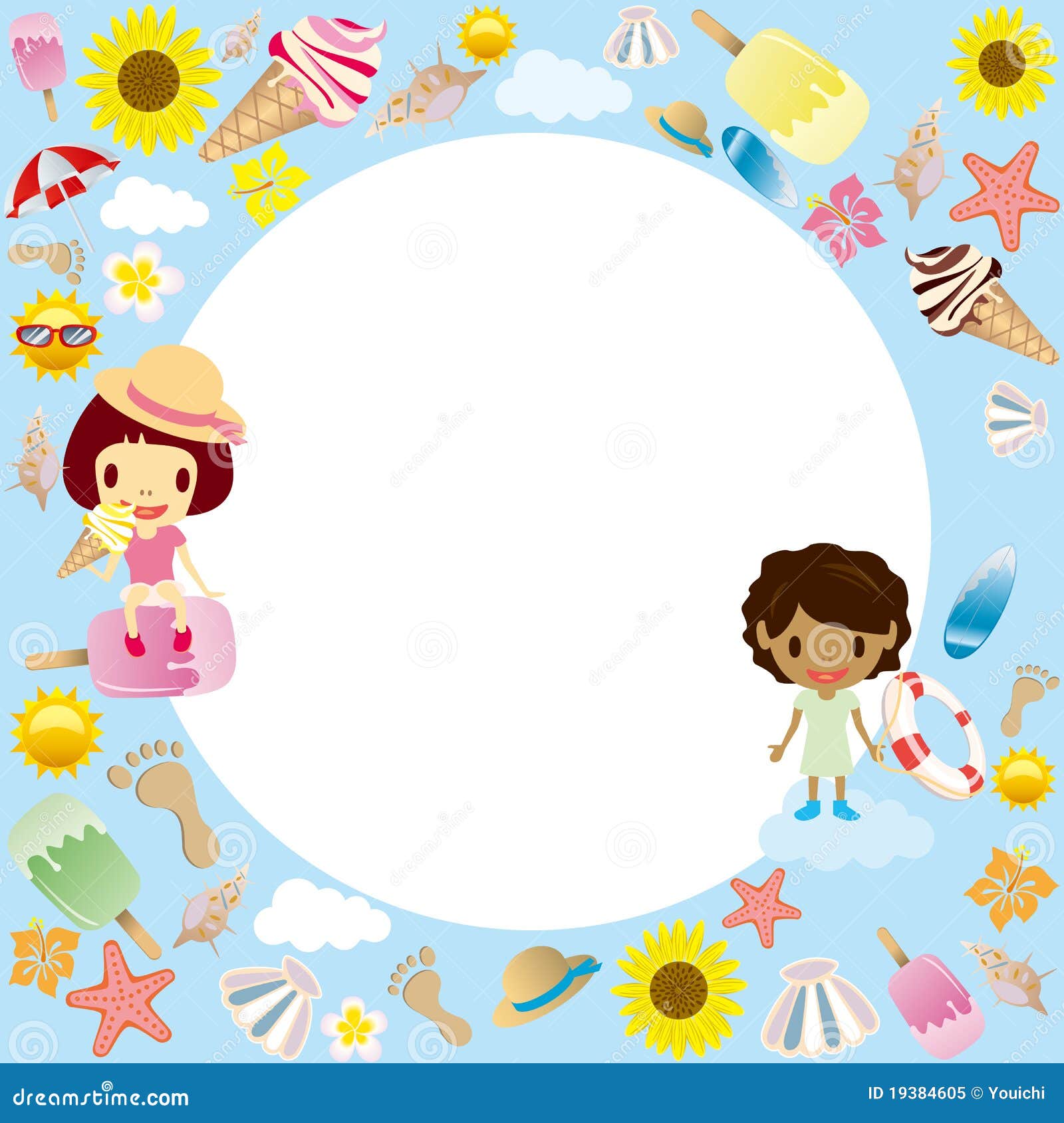 Summer frame stock vector. Illustration of background - 19384605