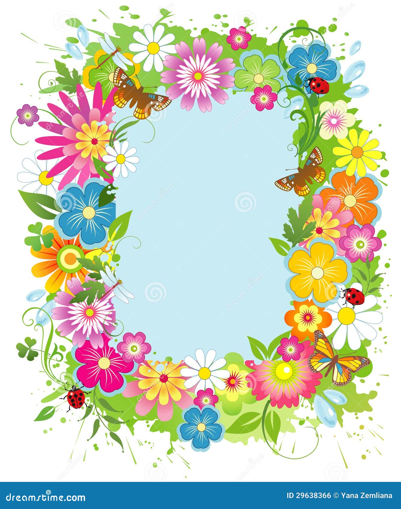 Summer frame stock vector. Illustration of spray, decorative - 29638366
