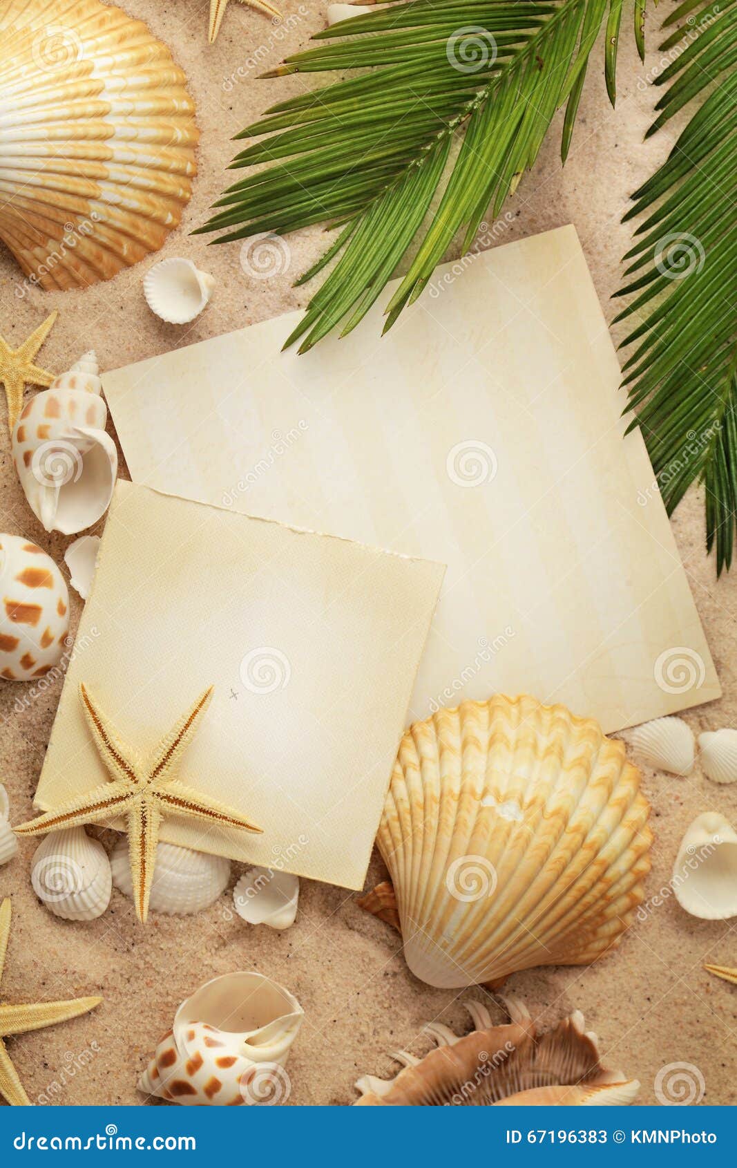 Summer frame stock image. Image of postcard, leaf, beach - 67196383