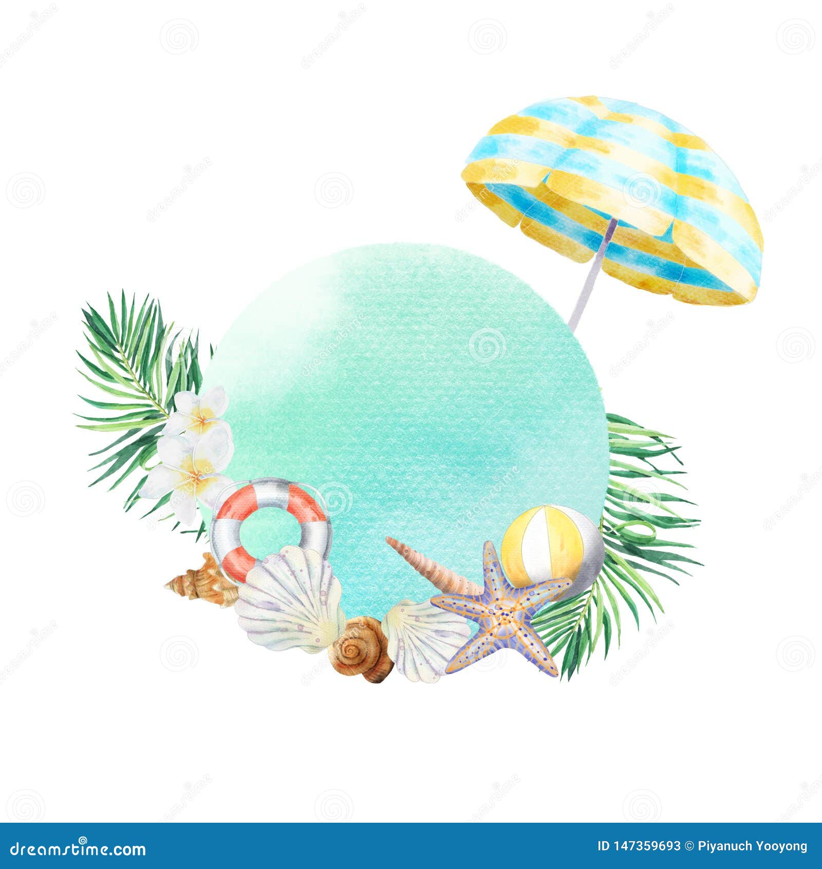 Summer frame with seashell stock illustration. Illustration of ocean ...