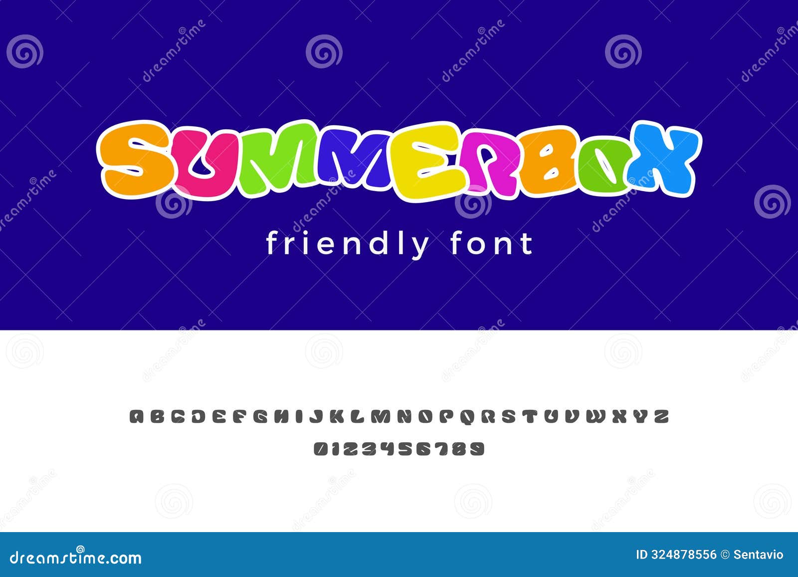 Summer Friendly Funny Bold Rounded Font Vector Design Stock ...