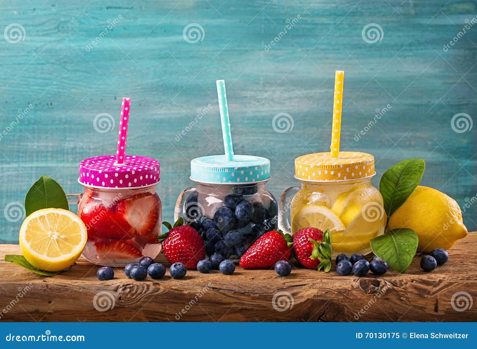 Summer fruit drinks stock image. Image of fresh, rustic - 70130175