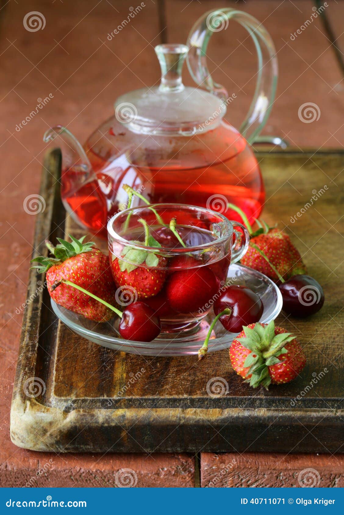 Summer Fruit Tea with a Variety of Berries Stock Image - Image of fresh ...