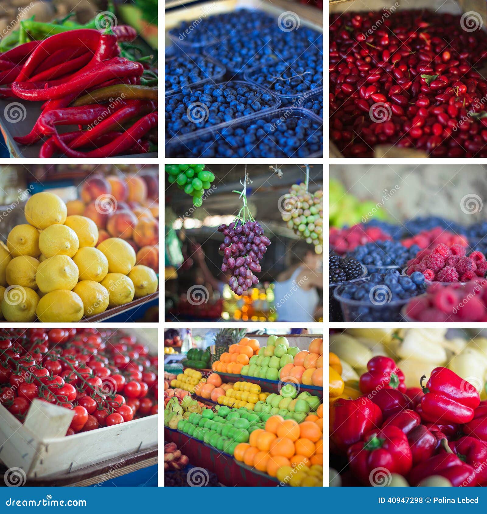 Summer Fruit and Vegetables Collage Stock Photo - Image of fruit ...