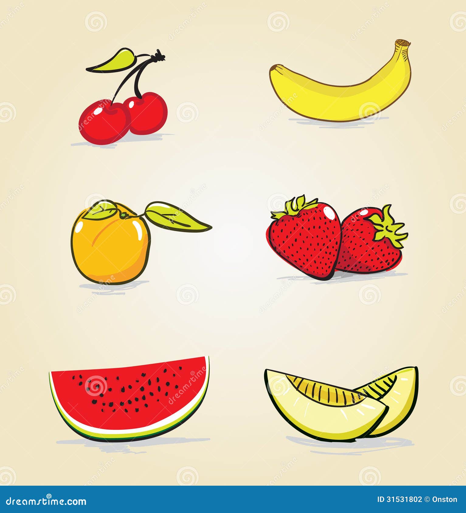 Set of ripe fruits stock vector. Illustration of healthy - 31531802