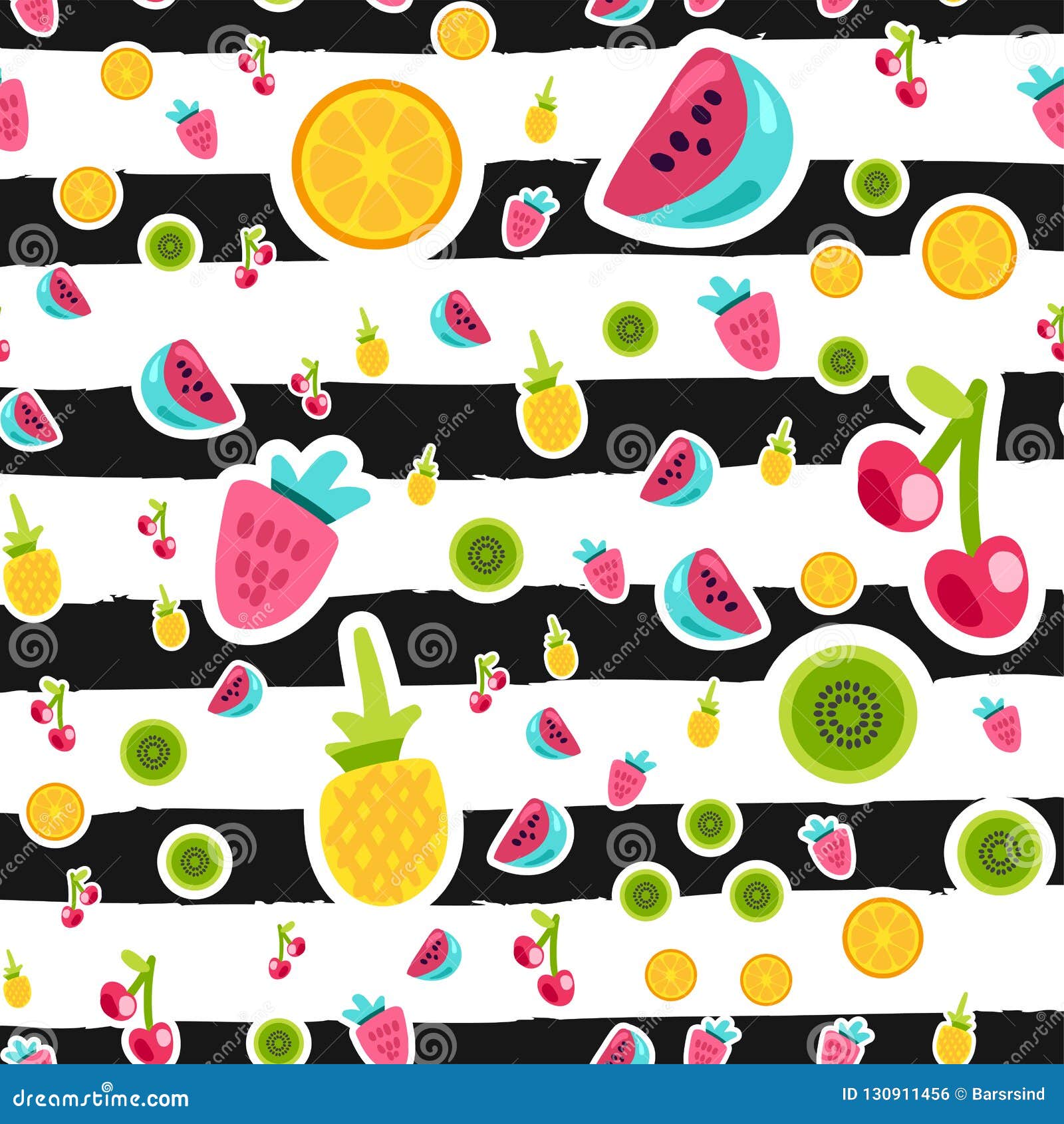 Summer Fruits Patterns stock vector. Illustration of colorful - 130911456