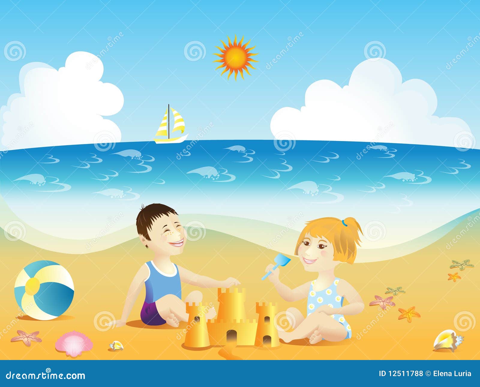 Summer fun stock vector. Illustration of outdoors, cartoon - 12511788