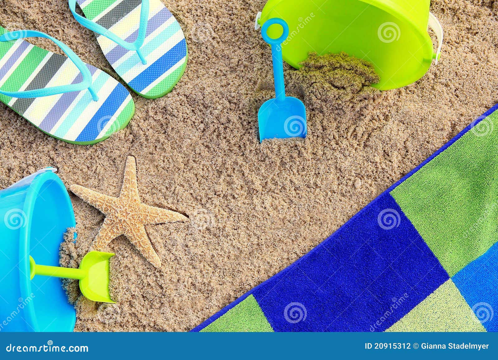 Summer Fun stock photo. Image of blue, shovels, shore - 20915312