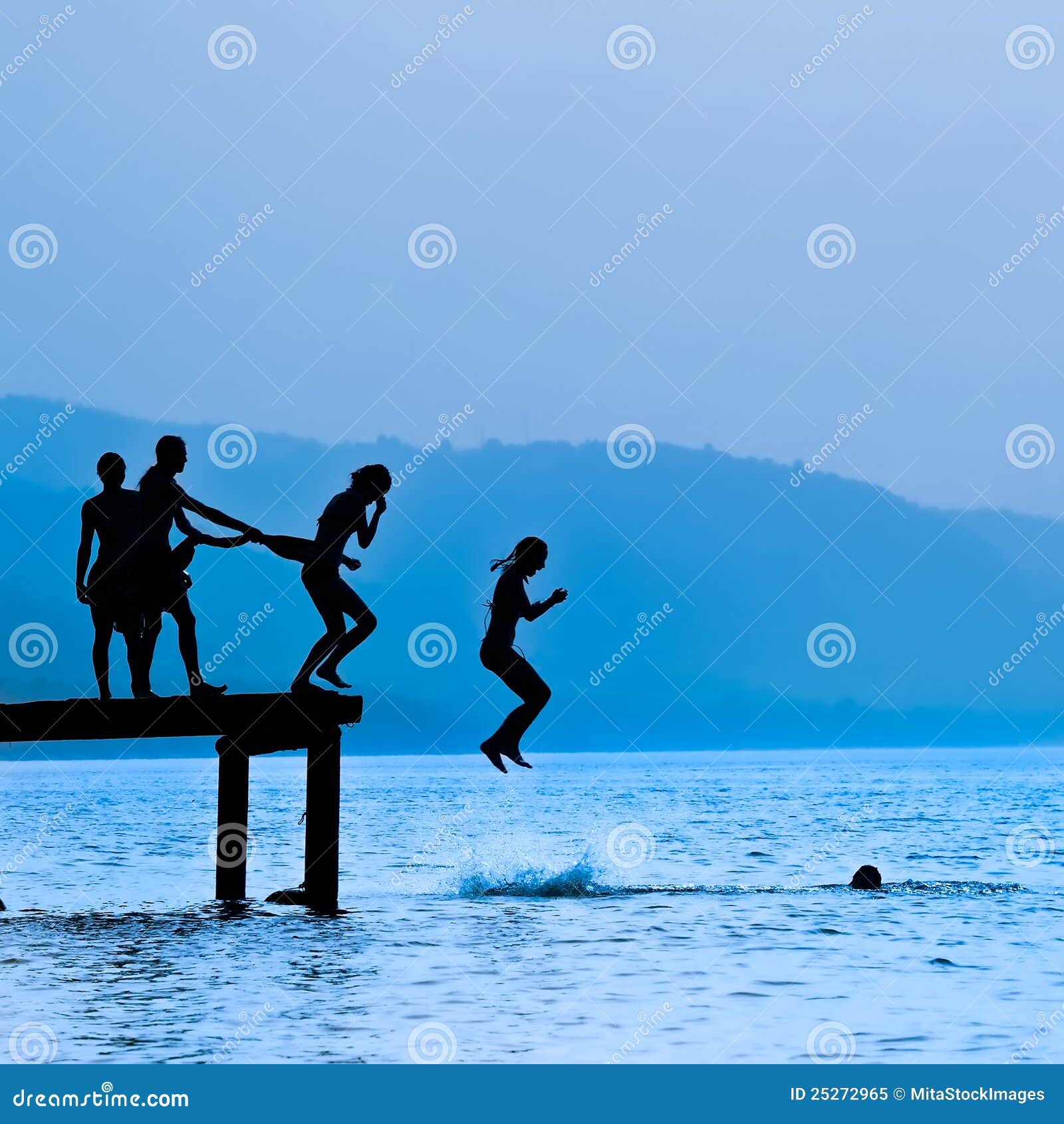 Summer fun stock image. Image of jump, water, people - 25272965