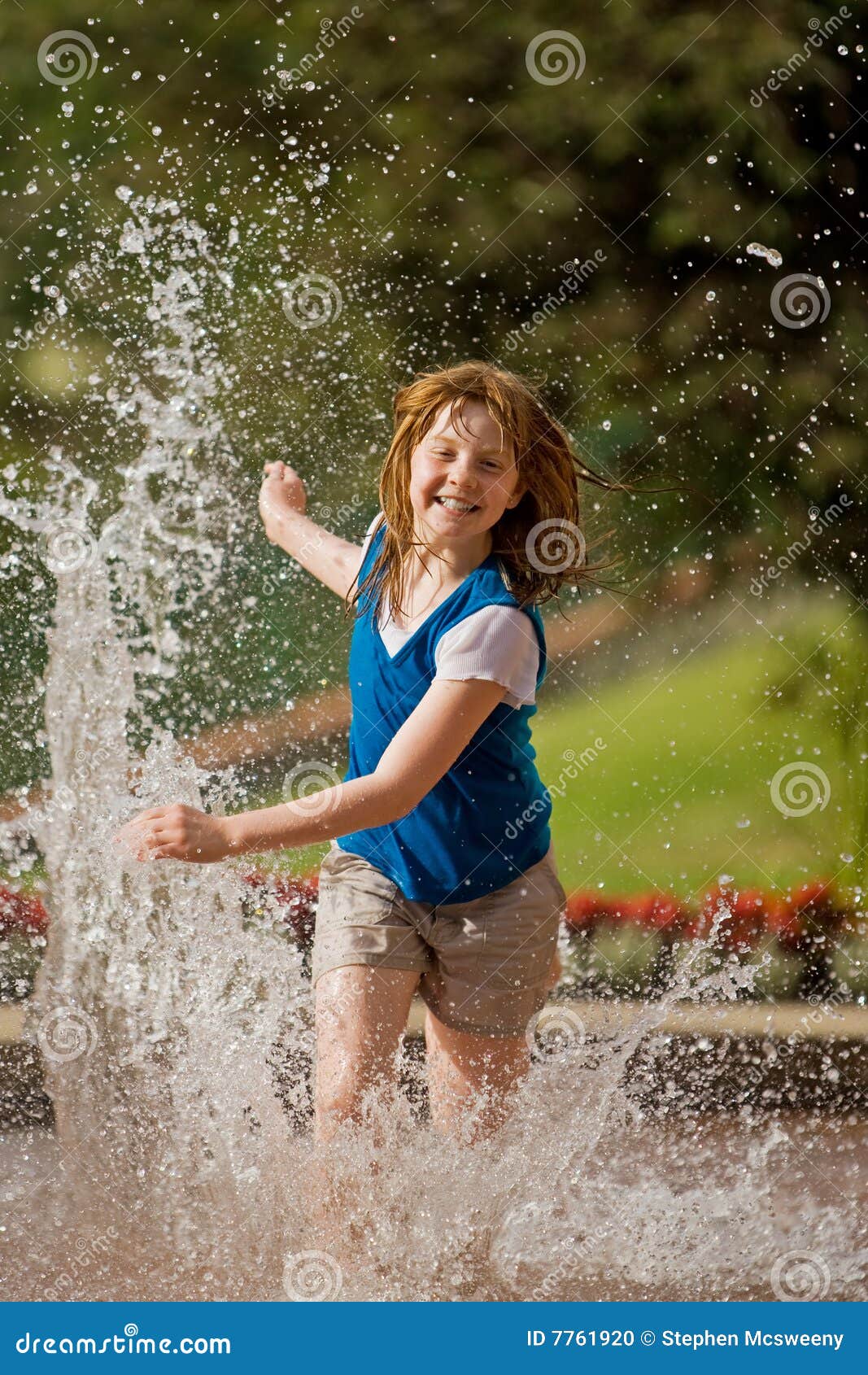 Summer fun stock photo. Image of girl, lake, heat, splashing - 7761920