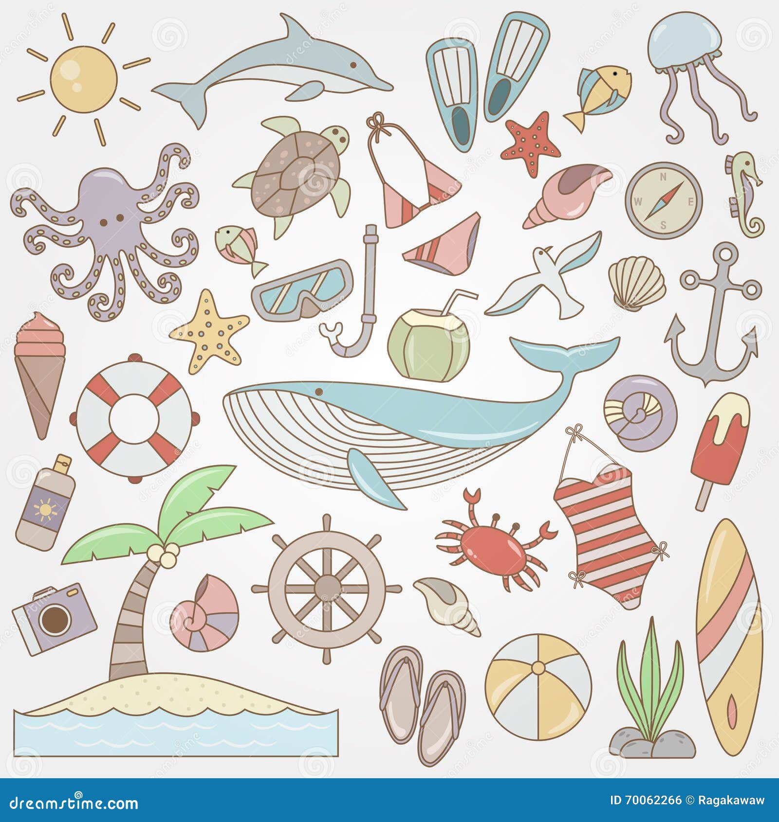 Summer Fun Doodle Collection Stock Vector - Illustration of decoration ...